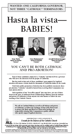 American Life League | Pro-life advertising