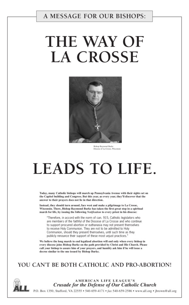 American Life League | Pro-life advertising