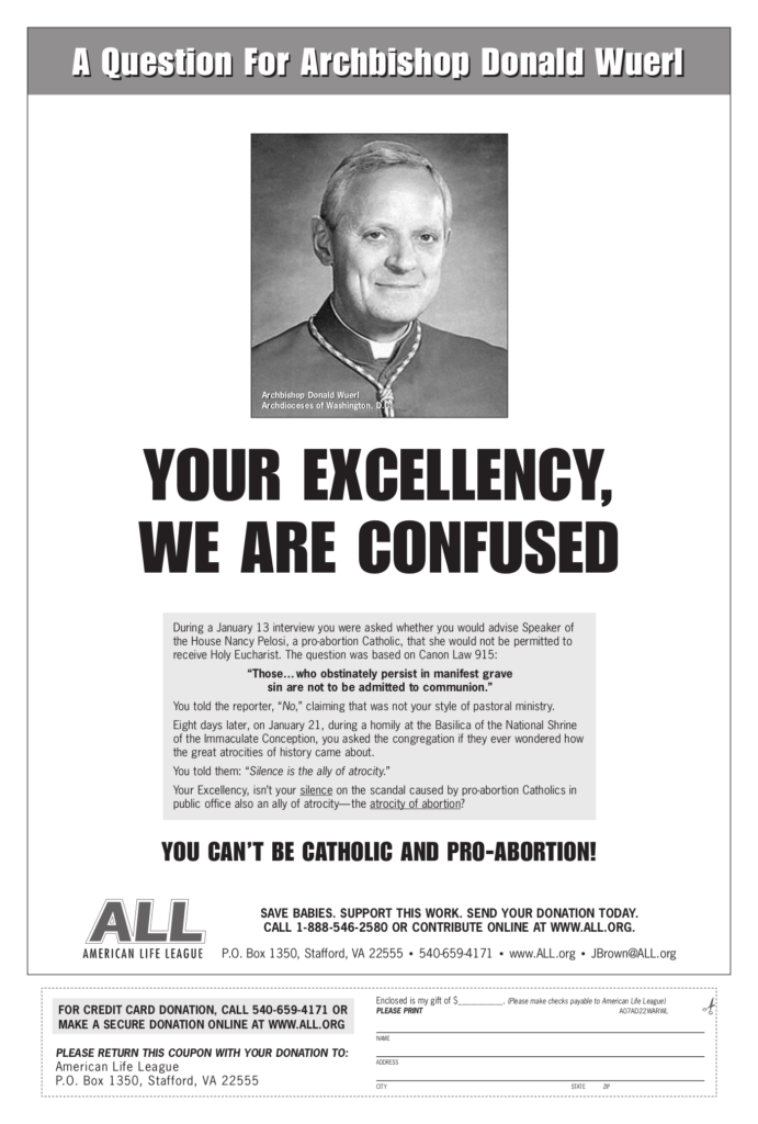 American Life League | Pro-life advertising
