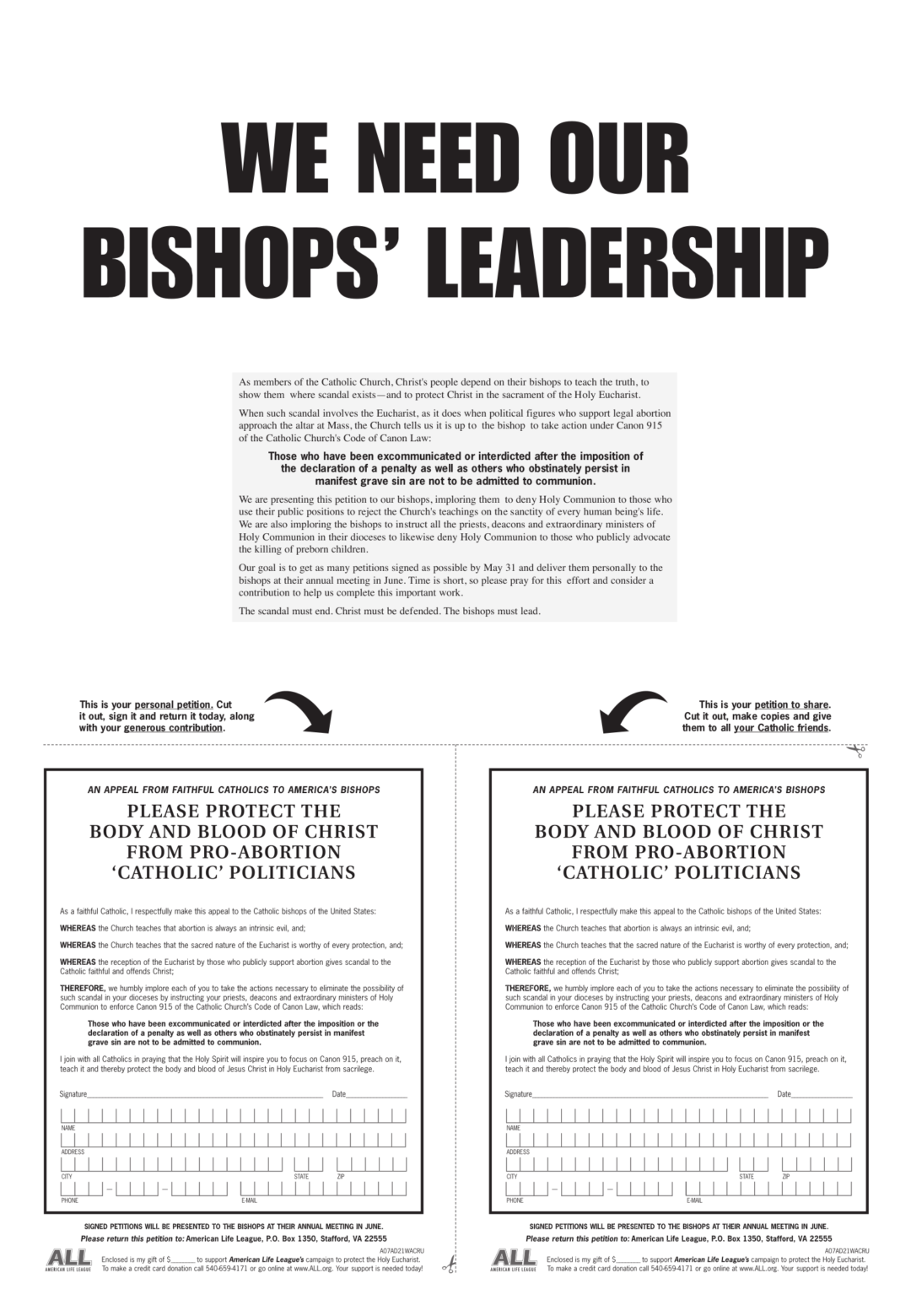 American Life League | Pro-life advertising