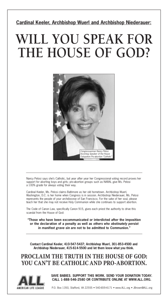 American Life League | Pro-life advertising